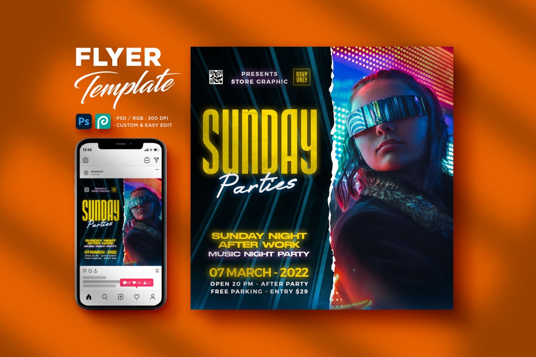 EDITABLE Club Flyer Template Event Flyer Night Party Invite - Etsy