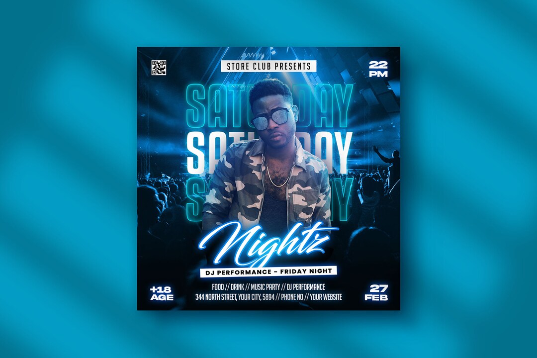 EDITABLE Club Flyer Template, Event Flyer, Night Party Invite Flyer ...