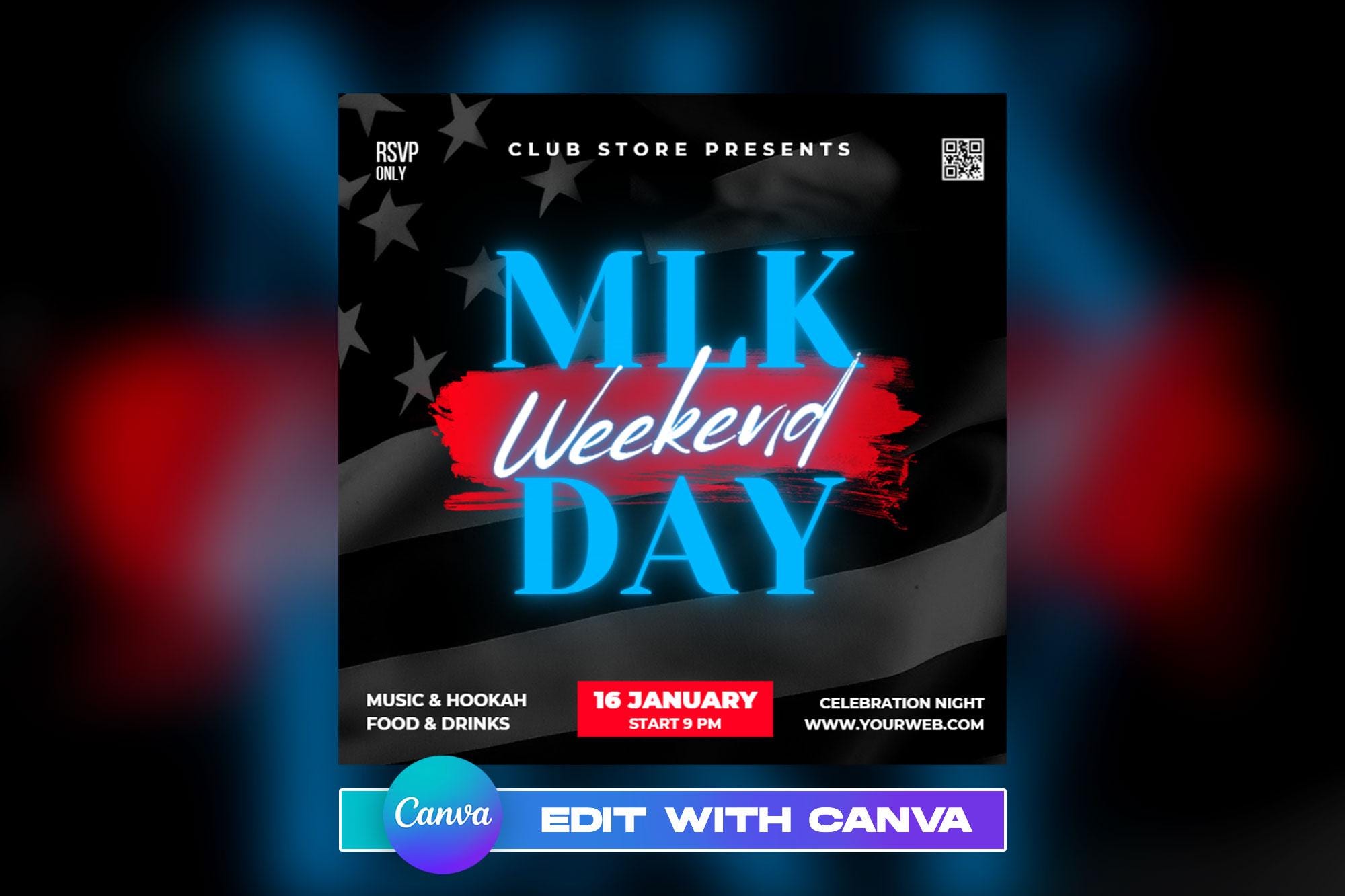 Editable MLK Day Martin Luther King His Dream is My Dream, Digital ...