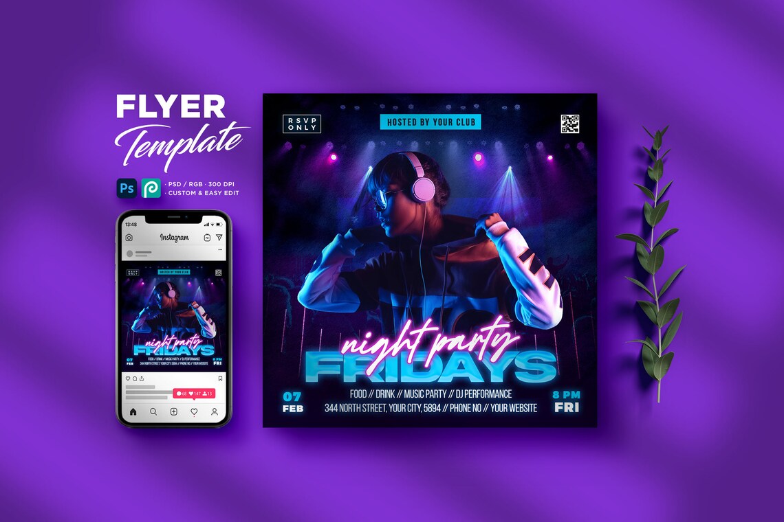 Event Flyer DJ Flyer Template Club Flyer Party Invite - Etsy