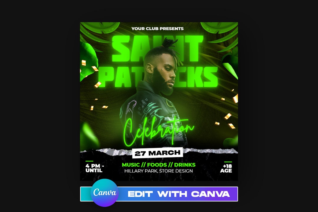 CANVA St Patrick's Day Flyer Template, St Patrick's Party Flyer ...