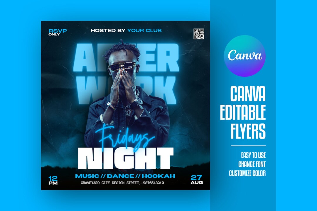 EDITABLE Club Flyer Template, Event Flyer, Night Party Invite Flyer ...