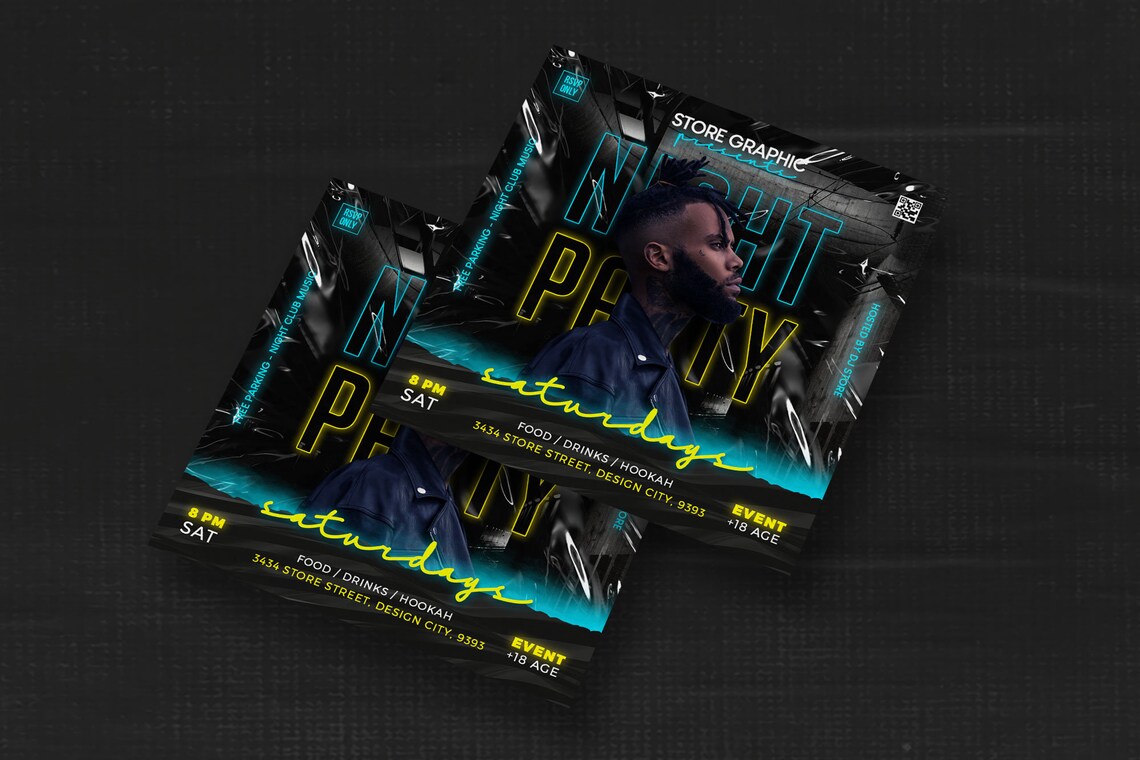 EDITABLE Club Flyer Template Event Flyer Night Party Invite - Etsy