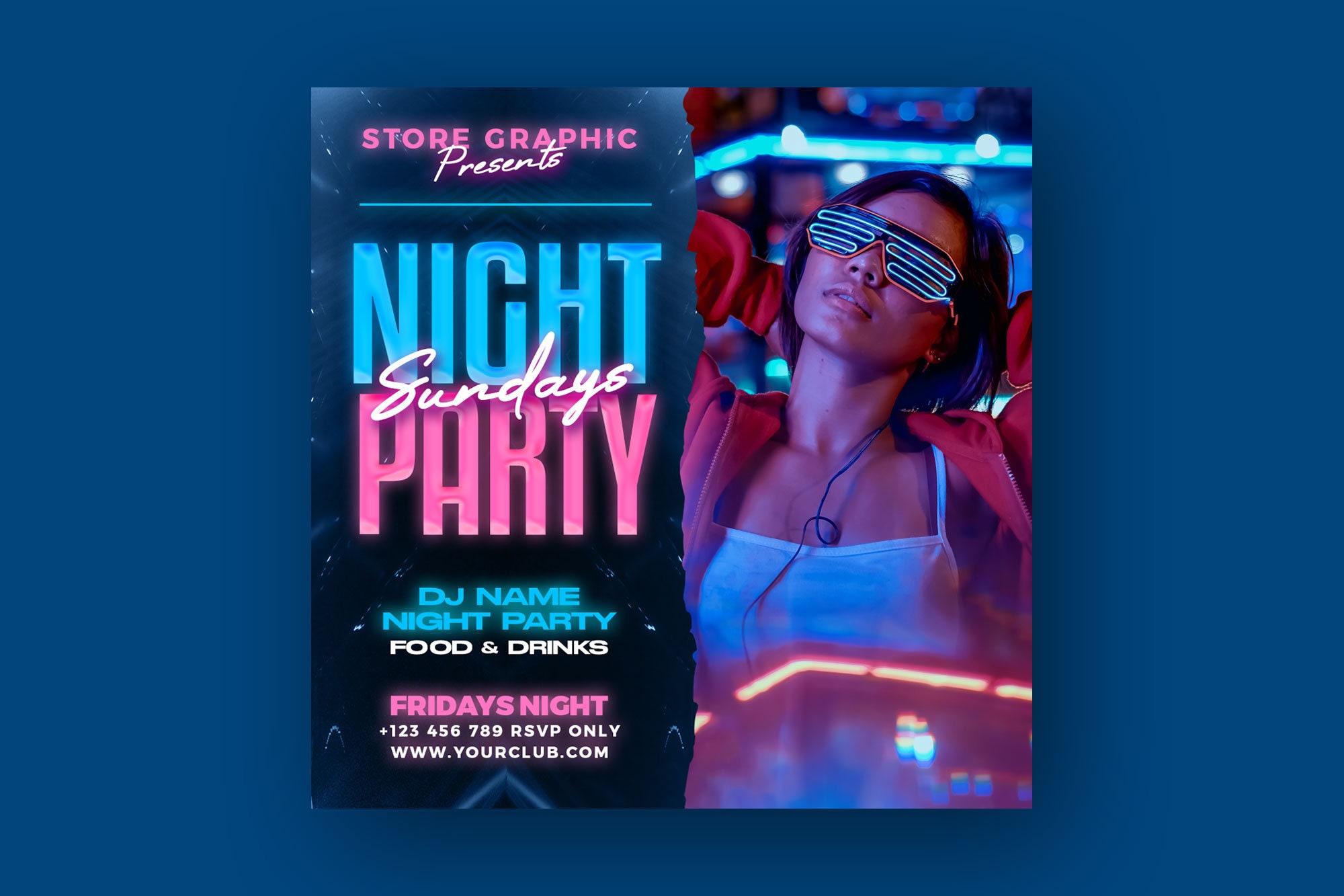 EDITABLE Club Flyer Template, Event Flyer, Night Party Invite Flyer ...