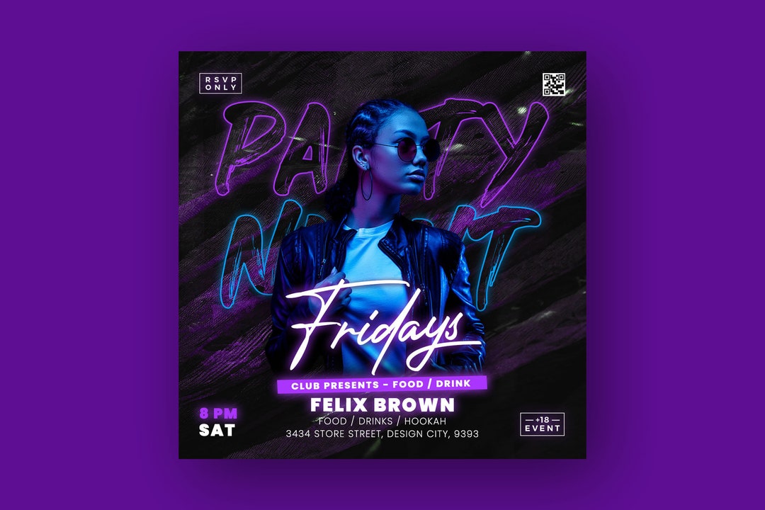 EDITABLE Club Flyer Template, Event Flyer, Night Party Invite Flyer ...