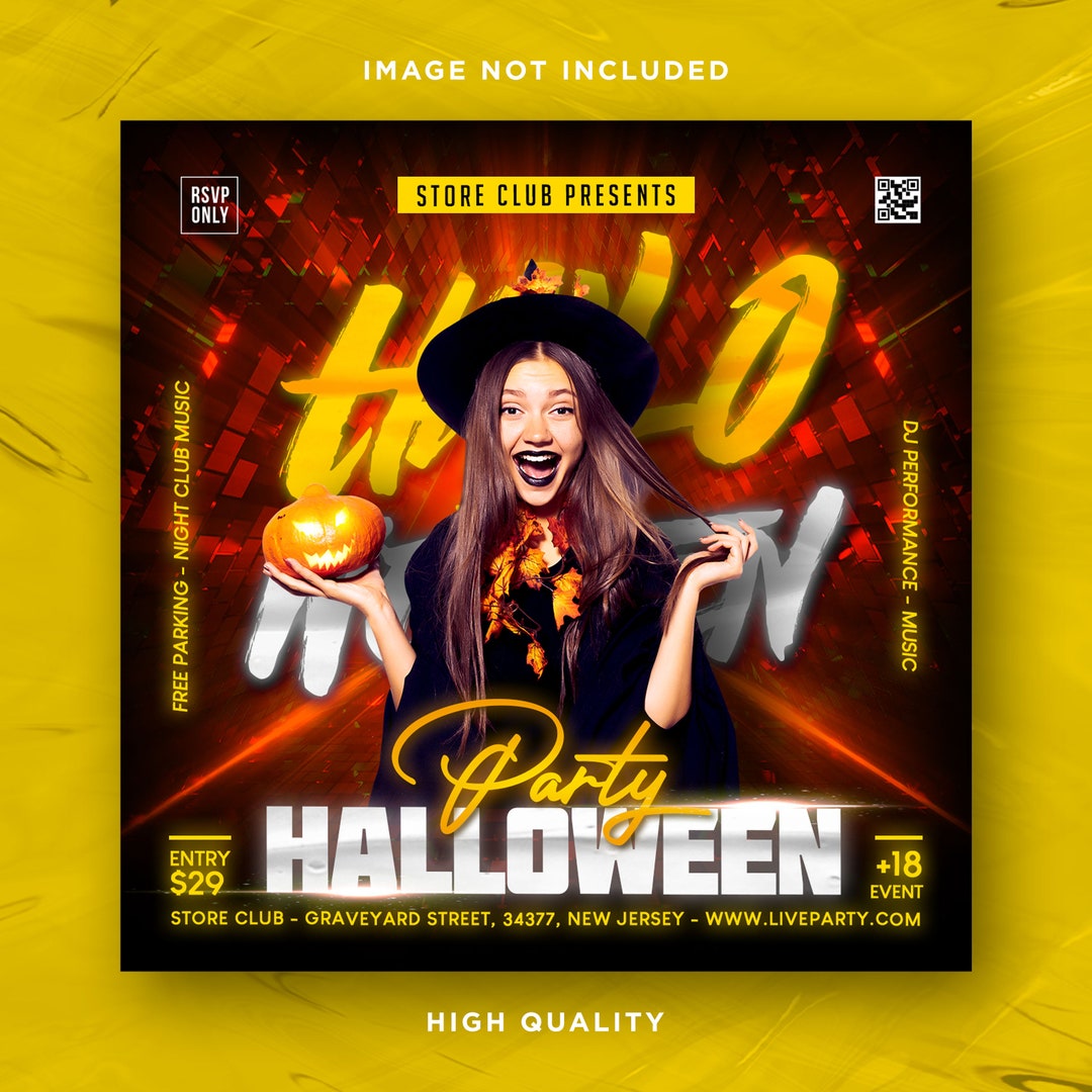 EDITABLE Halloween Flyer Halloween Night Party Halloween - Etsy