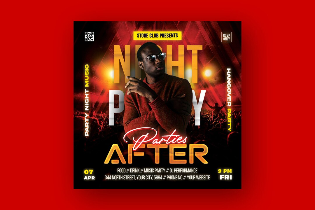 Editable Party Flyer Night Party Party Flyer Template Night Club Flyer Template Etsy