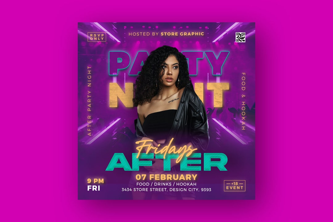 EDITABLE Club Flyer Template, Event Flyer, Night Party Invite Flyer ...