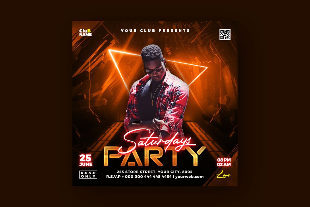 EDITABLE Club Flyer Template, Event Flyer, Night Party Invite Flyer ...