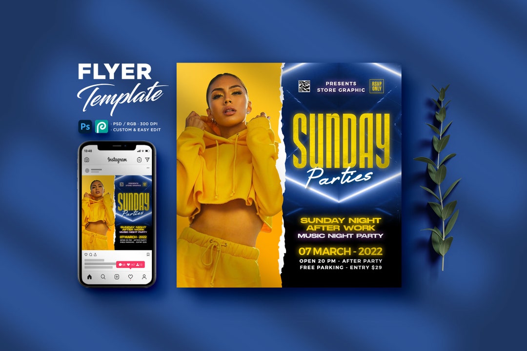 EDITABLE Club Flyer Template Event Flyer Night Party Invite - Etsy