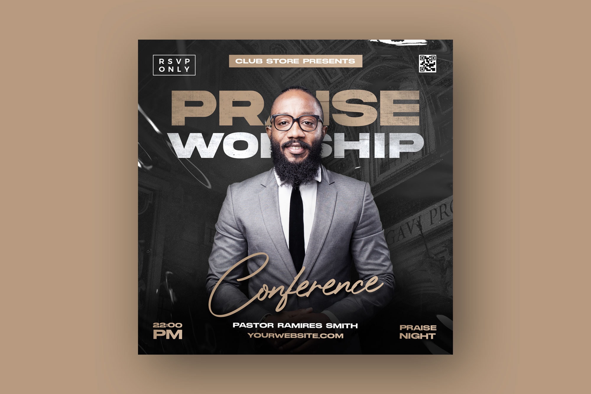 Church Flyer Praise & Worship, Editable Template Worship Flyer, Church ...