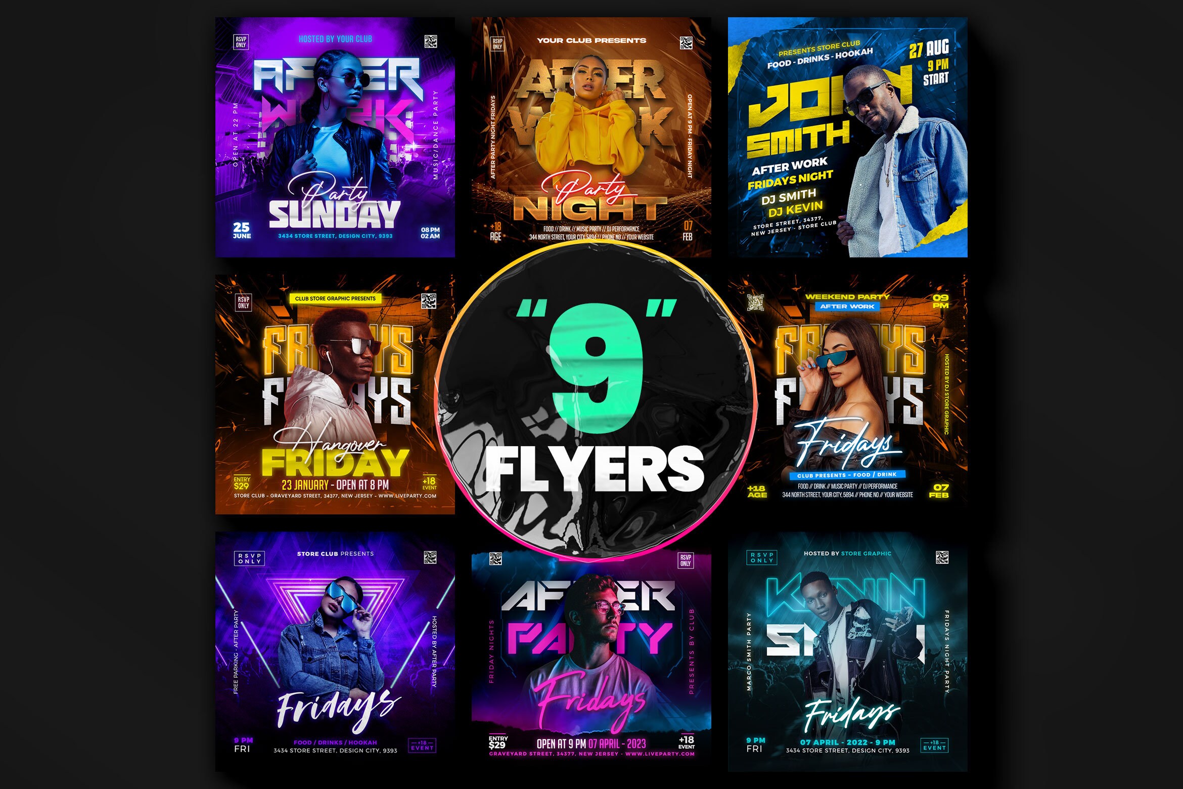 EDITABLE BUNDLE Club Flyer Template Event Flyer Night Party - Etsy