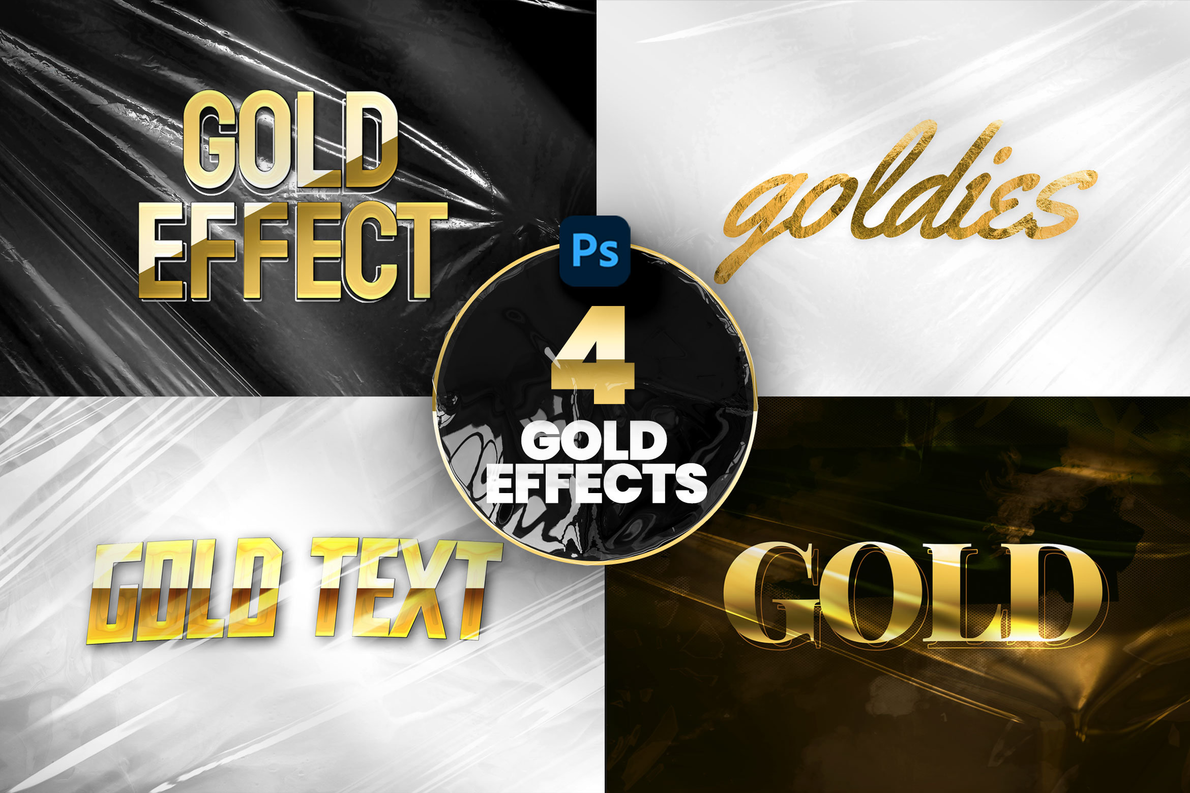 Gold Text Effect, 3D Text, Text Effect, Styles, Photoshop - Etsy