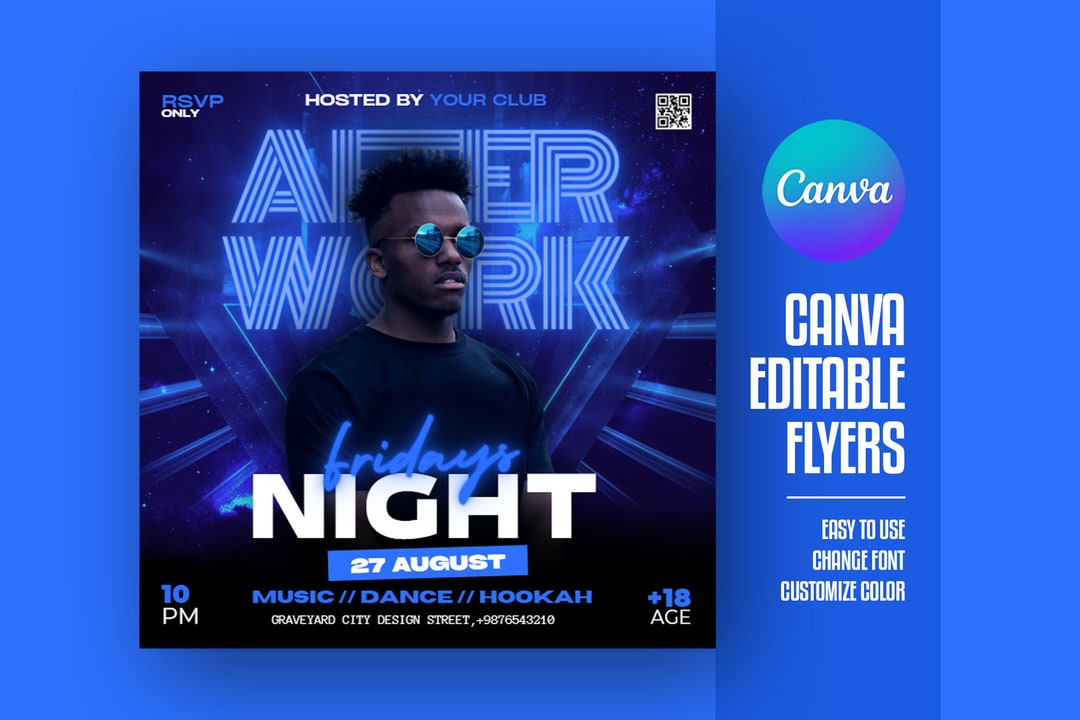 EDITABLE Club Flyer Template, Event Flyer, Night Party Invite Flyer ...