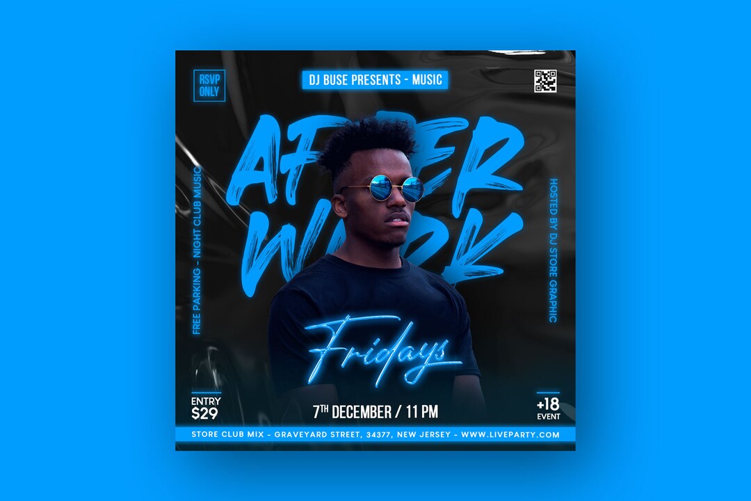 EDITABLE Club Flyer Template, Event Flyer, Night Party Invite Flyer ...