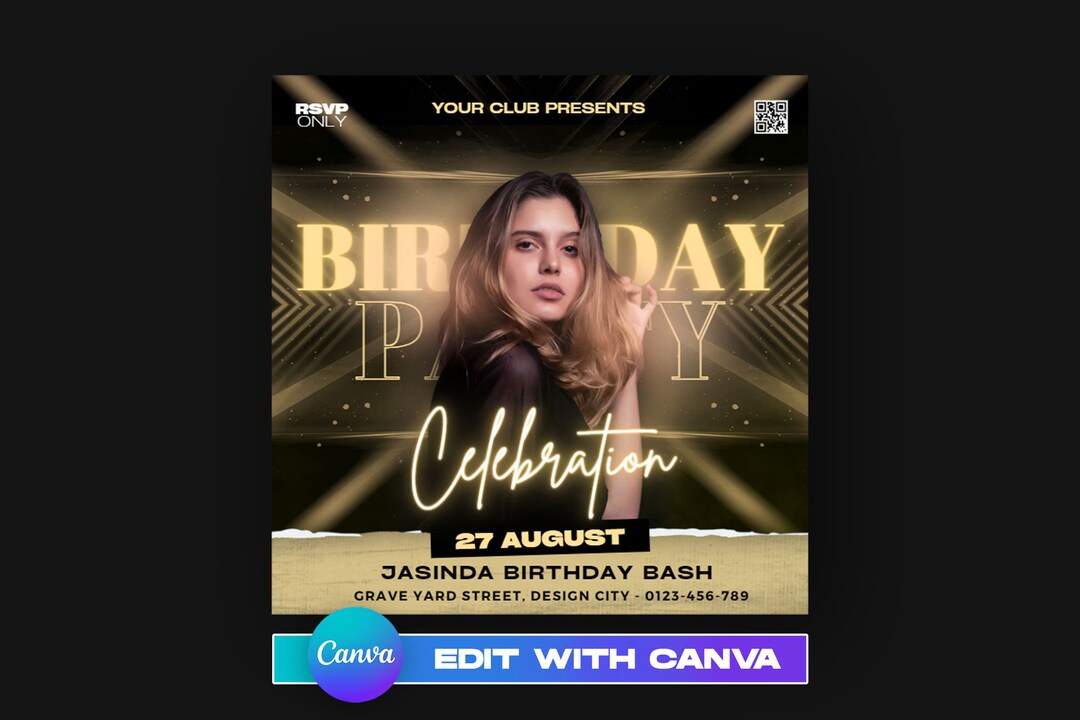 Editable Birthday Party Event, Editable Template, Birthday Flyer ...