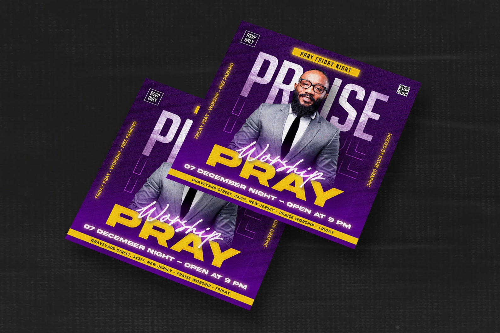 Church Flyer Praise & Worship Editable PSD Template Worship | Etsy