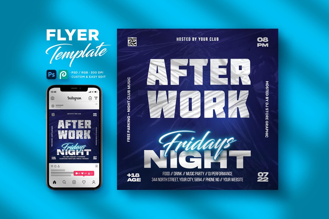 EDITABLE Club Flyer Template, Event Flyer, Night Party Invite Flyer ...