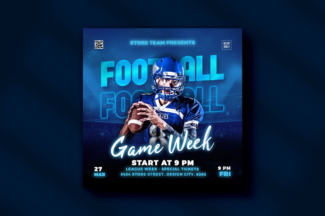 EDITABLE Football Template, Soccer Flyer, Sport Invite Flyer, Flyer ...