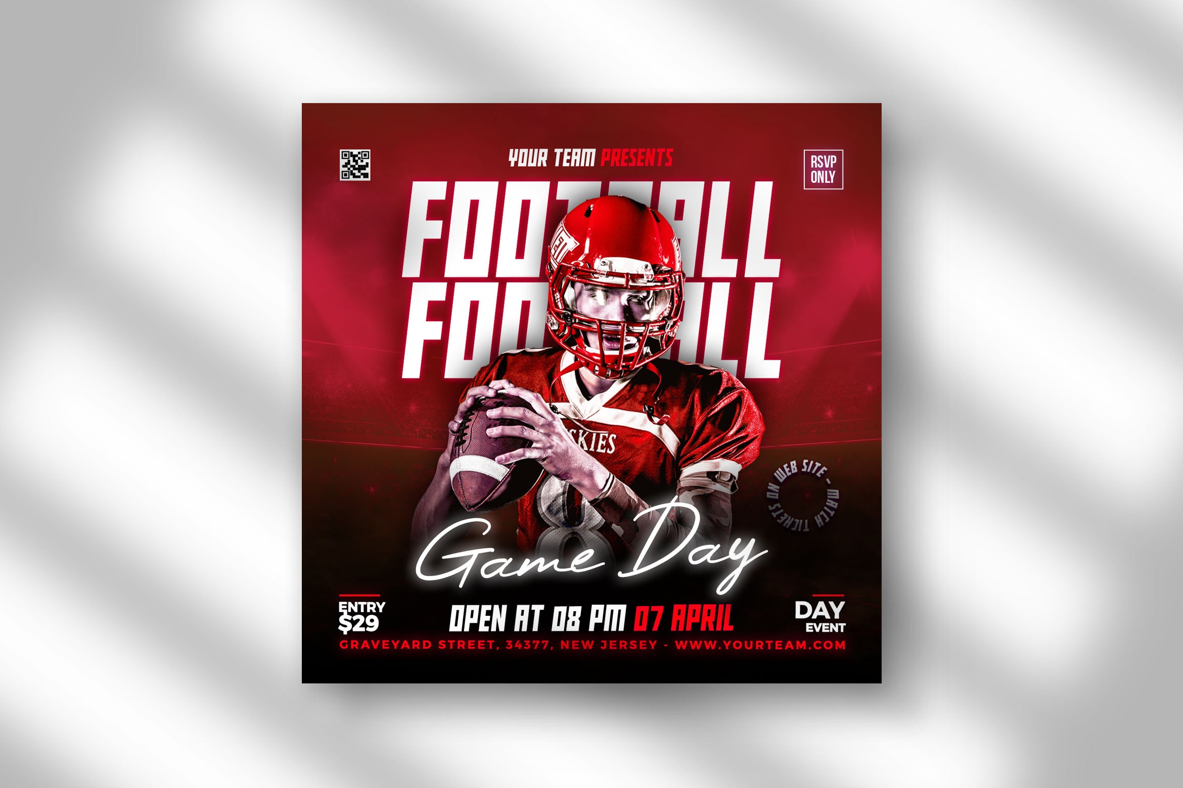 EDITABLE Football Template, Soccer Flyer, Sport Invite Flyer, Flyer ...