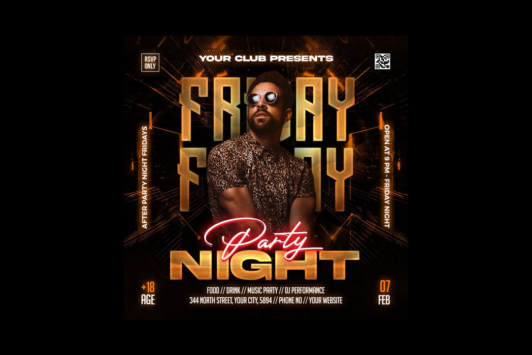 EDITABLE Club Flyer Template, Event Flyer, Night Party Invite Flyer ...