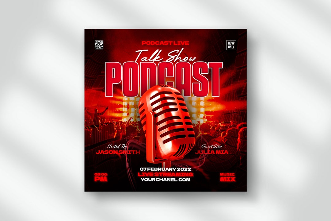 Podcast Flyer, Event Flyer, DJ Flyer Template, Club Flyer, Party Invite ...
