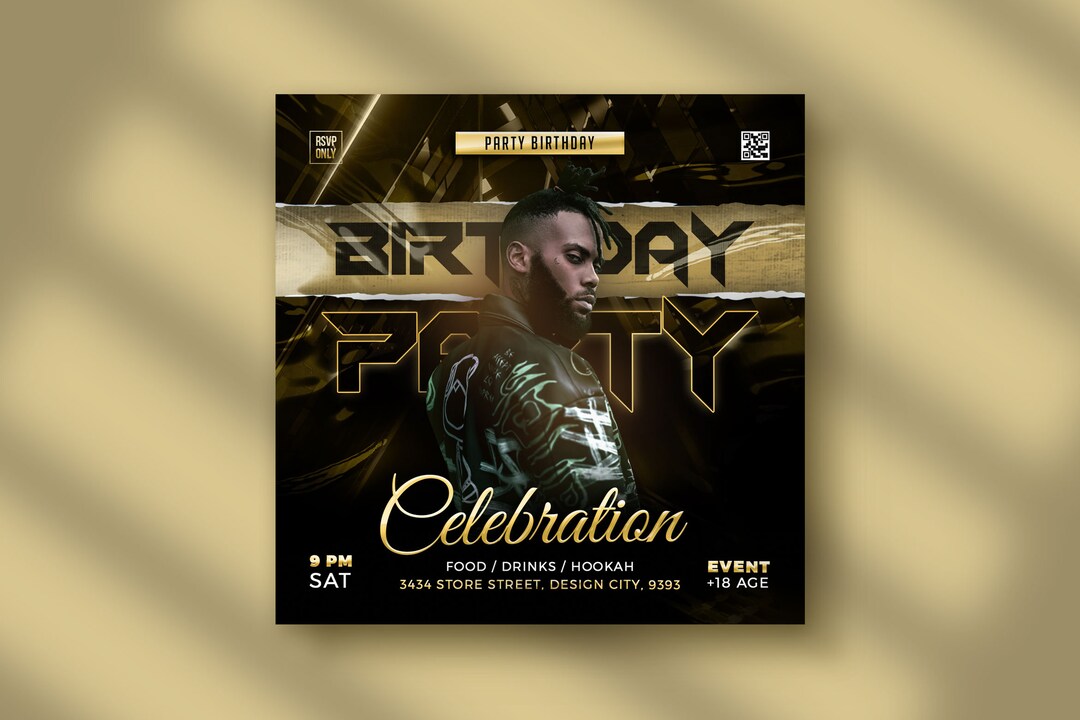 EDITABLE Birthday Flyer Template, Event Flyer, Night Party Flyer ...