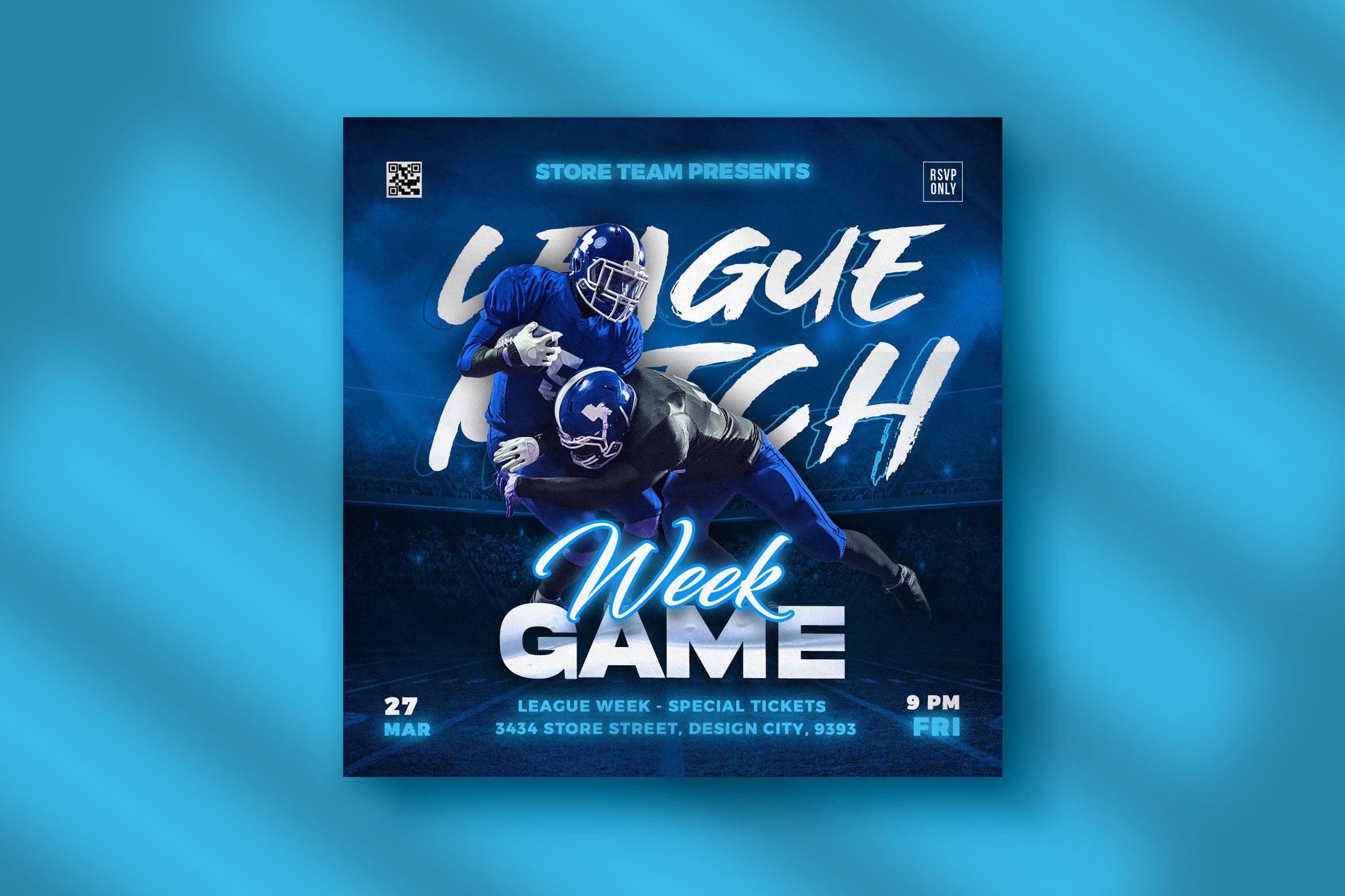 EDITABLE Football Template, Soccer Flyer, Sport Invite Flyer, Flyer ...