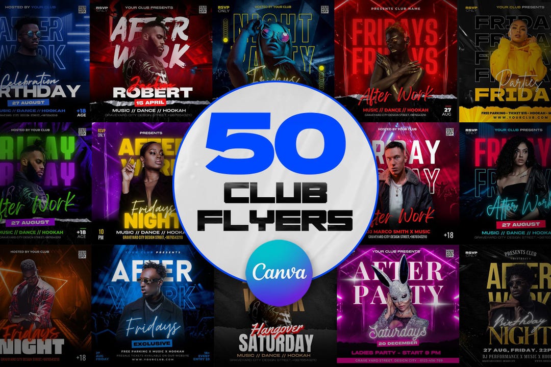 50 Party Flyers Bundle | Club Flyers Templates for DJ or Night Club ...