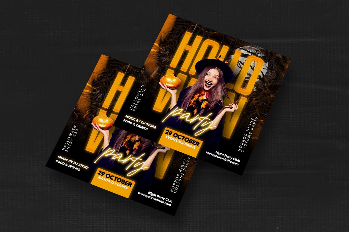 EDITABLE Halloween Flyer Halloween Night Party Halloween - Etsy