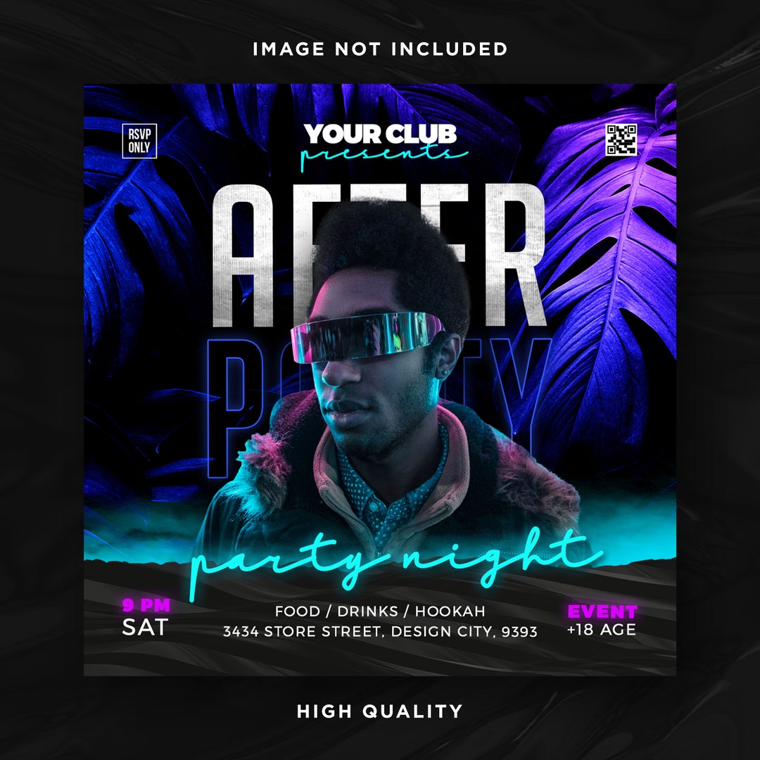 EDITABLE Club Flyer Template, Event Flyer, Night Party Invite Flyer , DJ Disco Flyer, Social ...