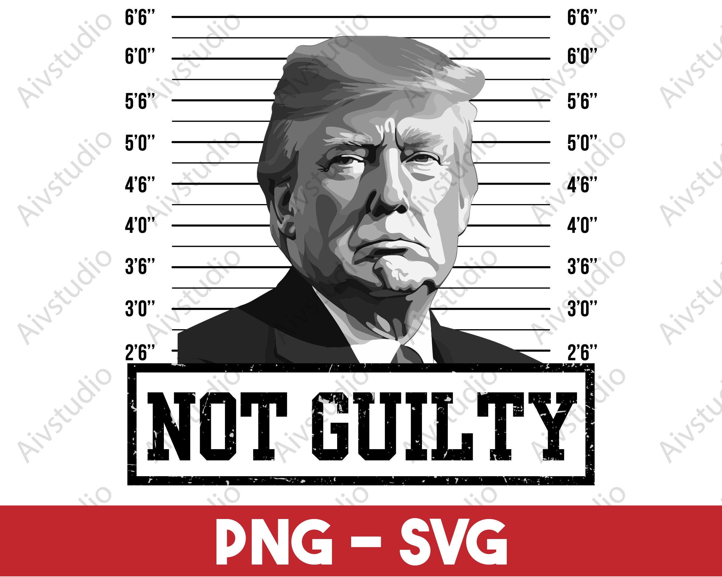 Trump Not Guilty PNG & SVG, Trump Mugshot PNG, Free Trump High ...