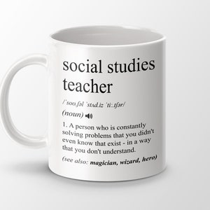 Social Studies Teacher Gift, Funny Social Studies Teacher Coffee Mug ...