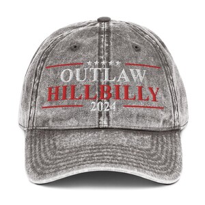 Outlaw Hillbilly 2024 Hat, Embroidered Trump Vance 2024 Twill Cap - Etsy
