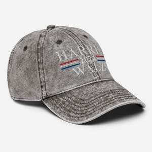 Kamala Harris Tim Walz Vintage Cotton Twill Cap, Tim Walz VP 2024 Twill ...