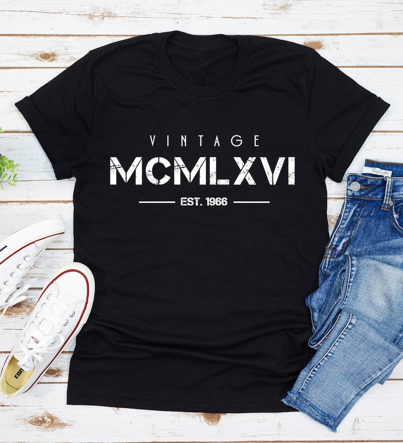 Vintage Born in 1966 T-shirt Roman Numerals Tee 1966 Year of - Etsy