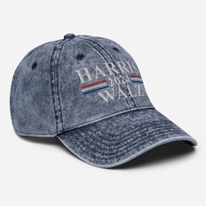 Kamala Harris Tim Walz Vintage Cotton Twill Cap, Tim Walz VP 2024 Twill ...