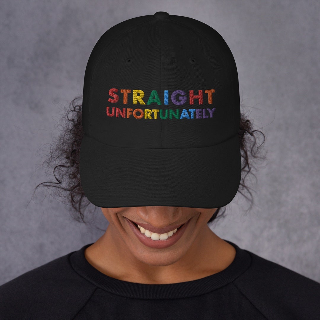 Straight Unfortunately Hat, LGBTQ Pride Hat, Rainbow Hat, Pride Ally ...