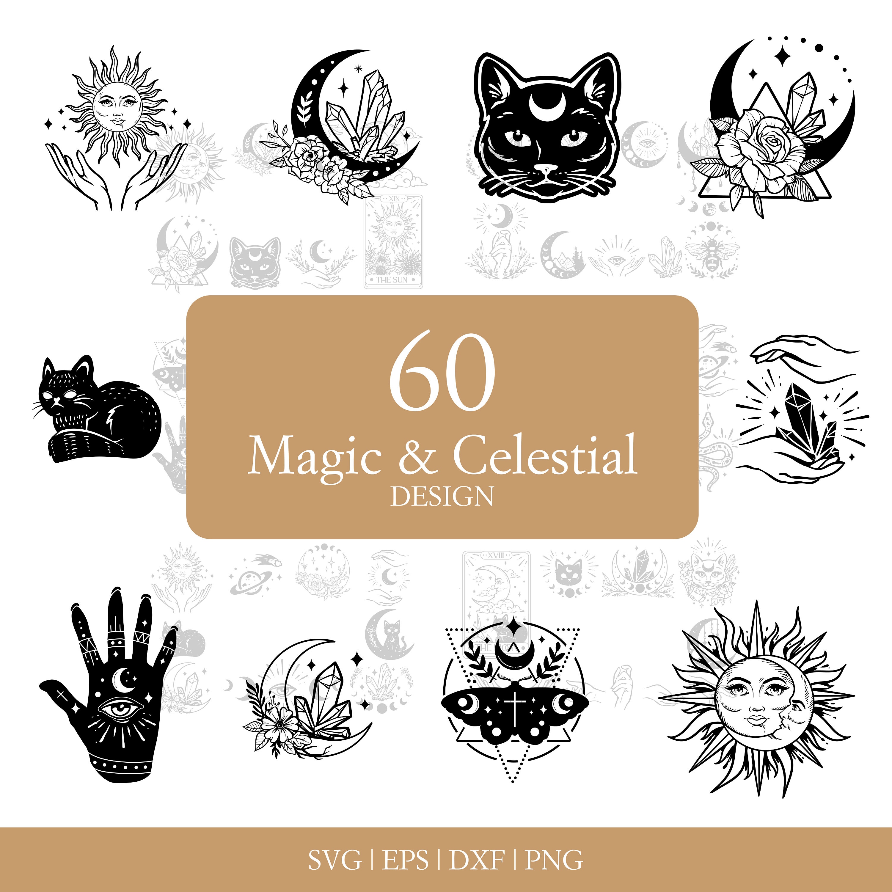 Magic and Celestial SVG Bundle 60 Designs - Etsy