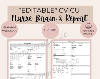 Cvicu Nurse Template - Etsy