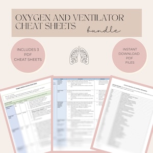 Oxygen and Ventilator Cheat Sheets BUNDLE Respiratory Cheat - Etsy