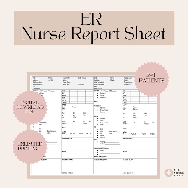 Er Report Sheet - Etsy