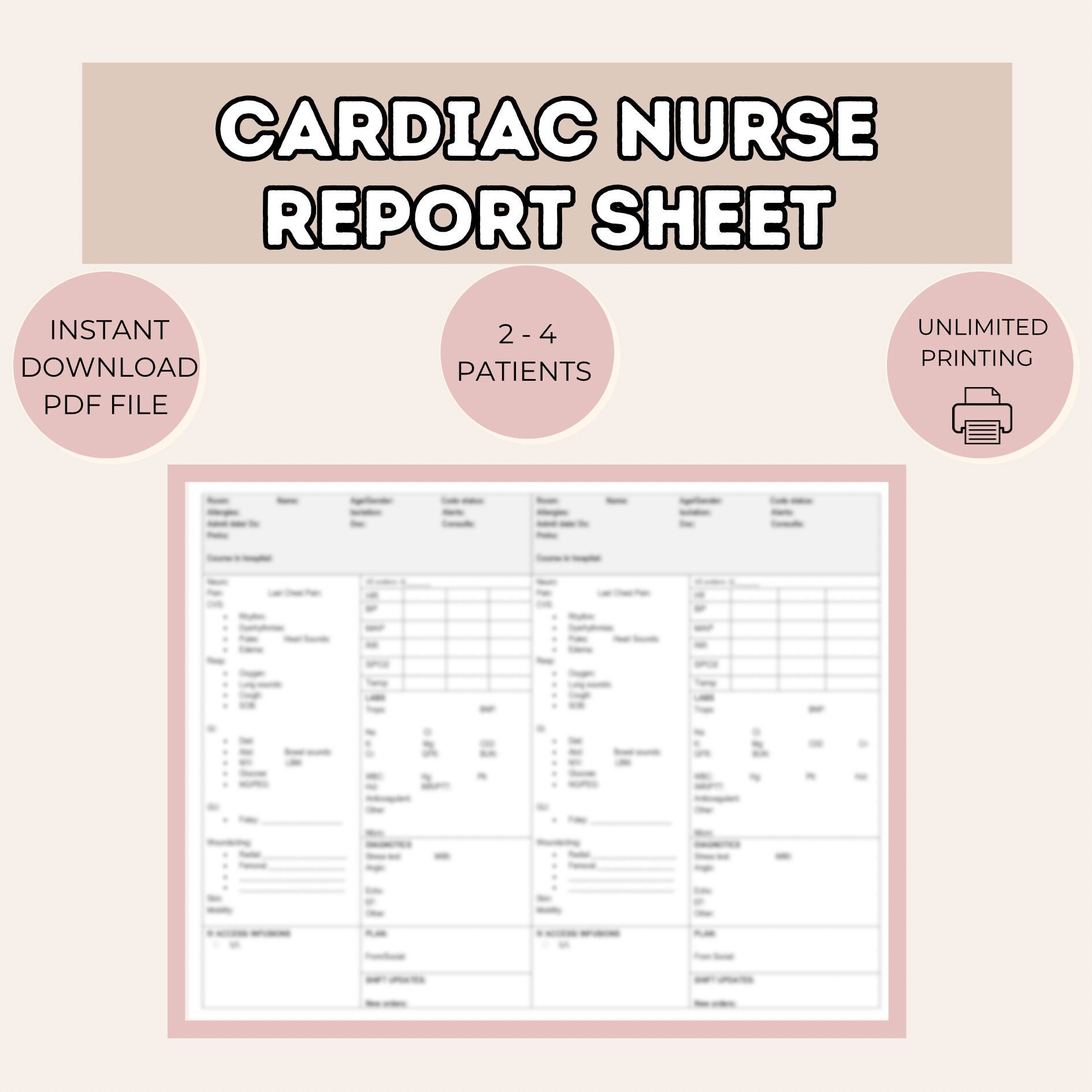 Cardiac Nurse Template Cardiac Nurse Report Sheet Cardiac Nurse ...