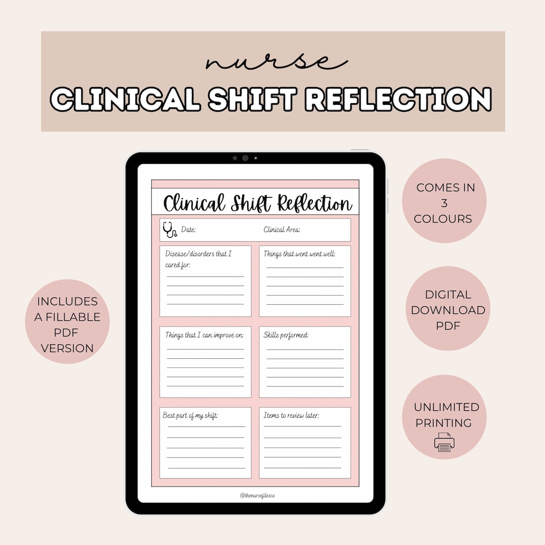 Nurse Clinical Shift Reflection Template | Nurse Reflection | Nursing ...