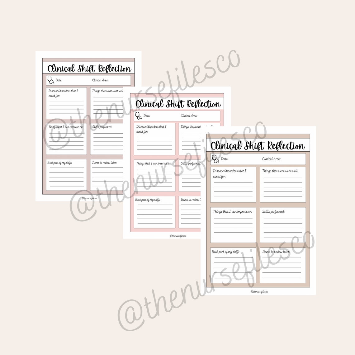 Nurse Clinical Shift Reflection Template Nurse Reflection | Etsy