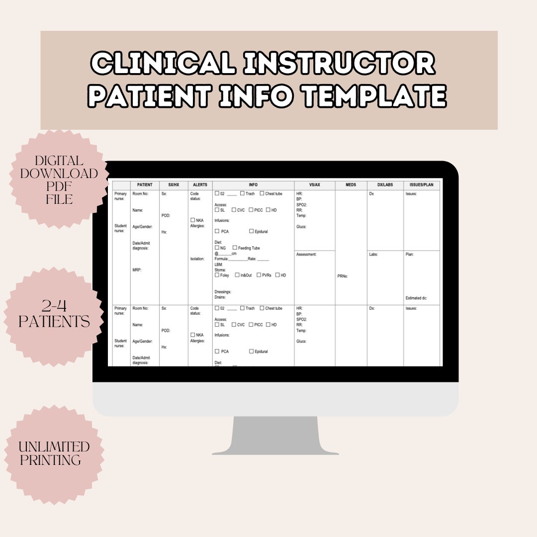 Nurse Clinical Instructor Template | Instructor Report | Nurse Brain - Etsy