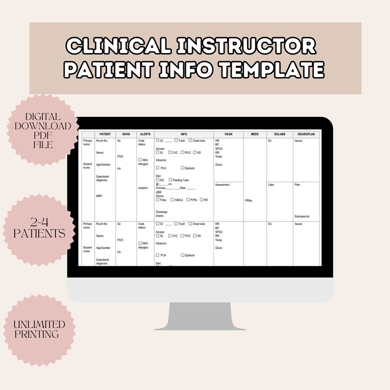 Nurse Clinical Instructor Template | Instructor Report | Nurse Brain - Etsy