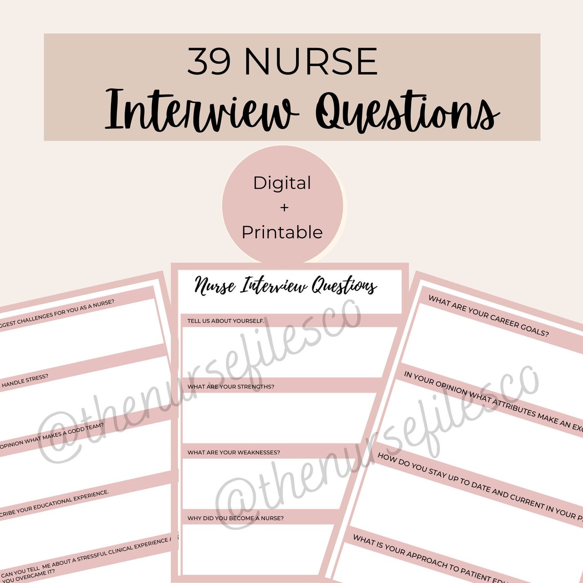 Nurse Interview Questions Nurse Interview Prep - Etsy