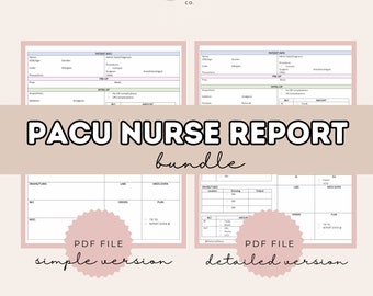 PACU Nurse Report Sheet - Etsy
