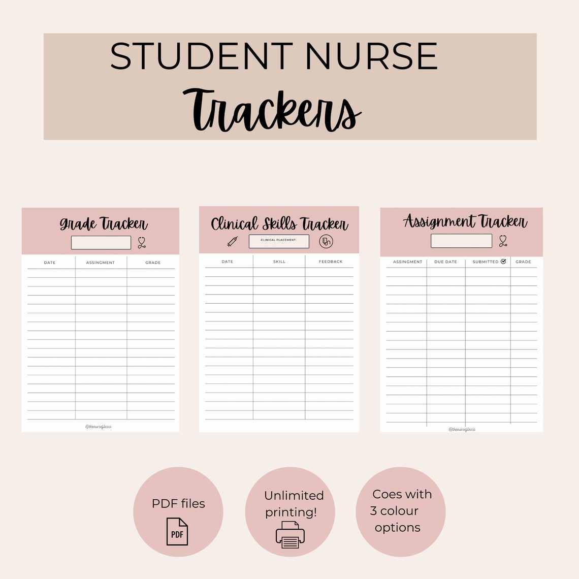 Student Nurse Bundle Nursing School Bundle | Etsy